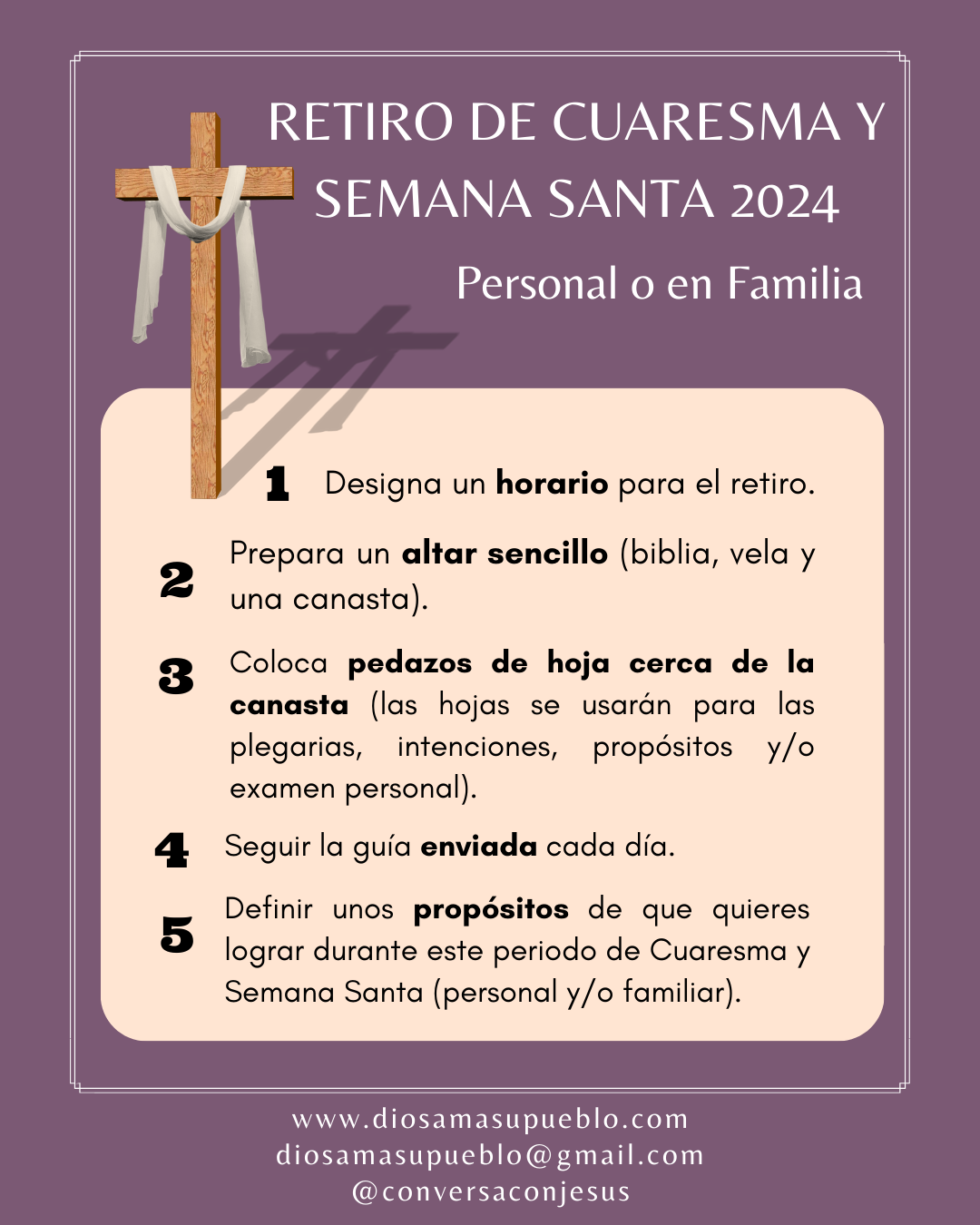 Retiro de Cuaresma y Semana Santa 2024 – CONVERSANDO CON DIOS